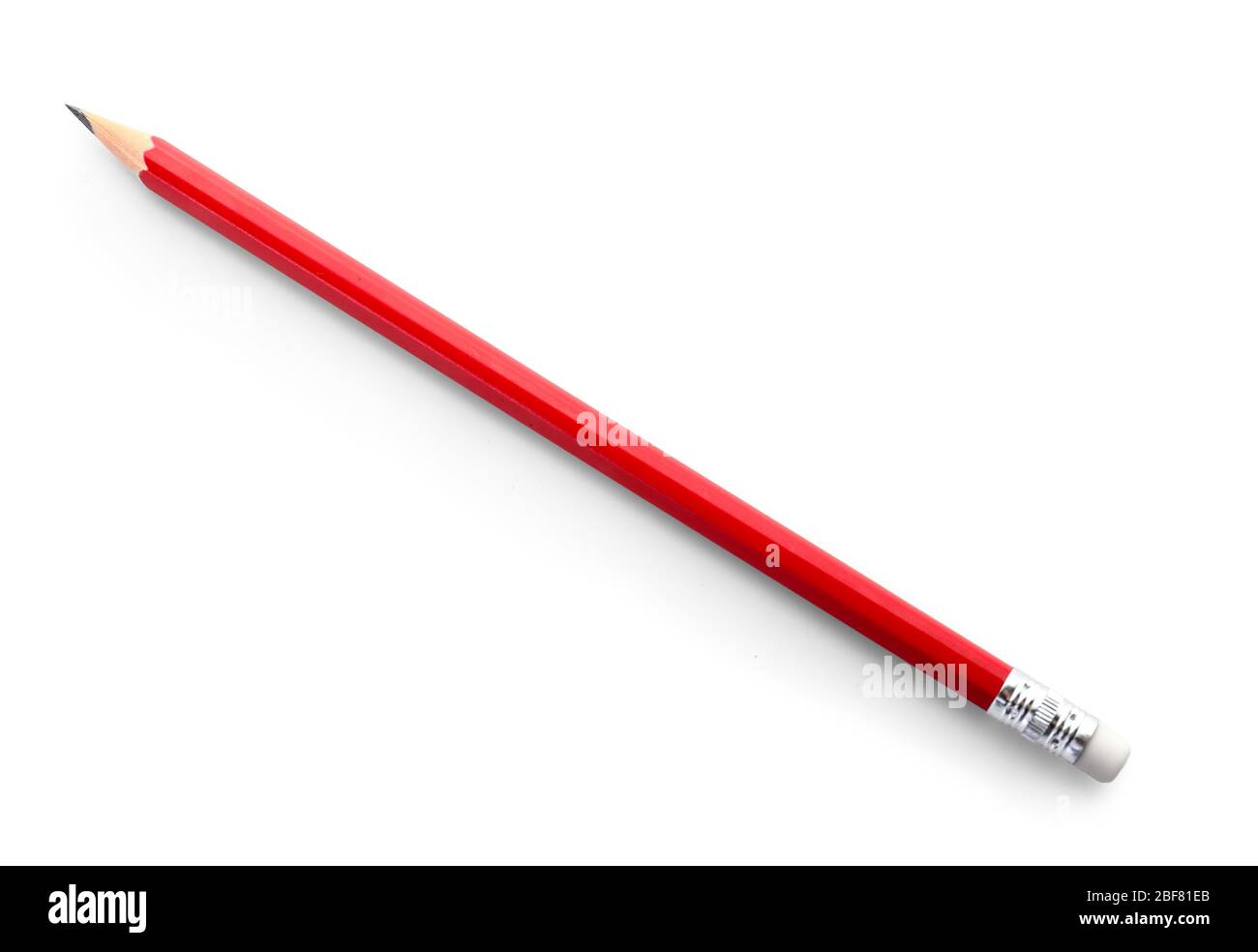 Ordinary pencil on white background Stock Photo - Alamy