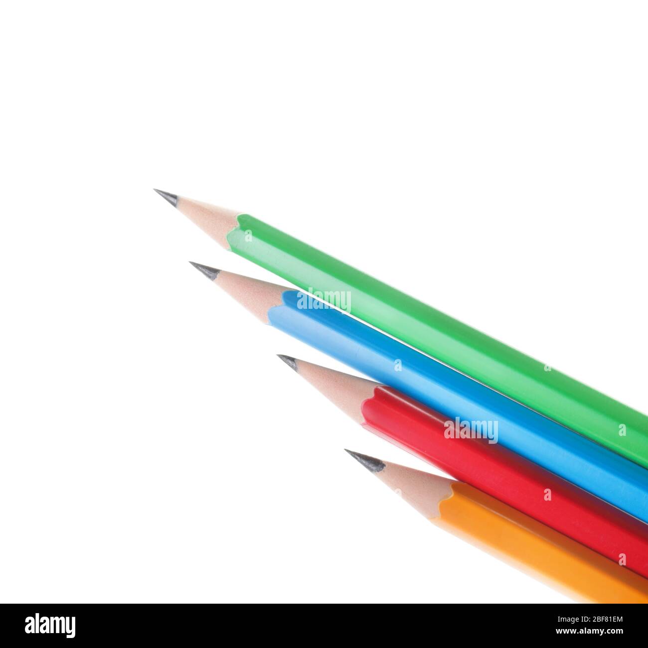 Ordinary pencils on white background Stock Photo - Alamy