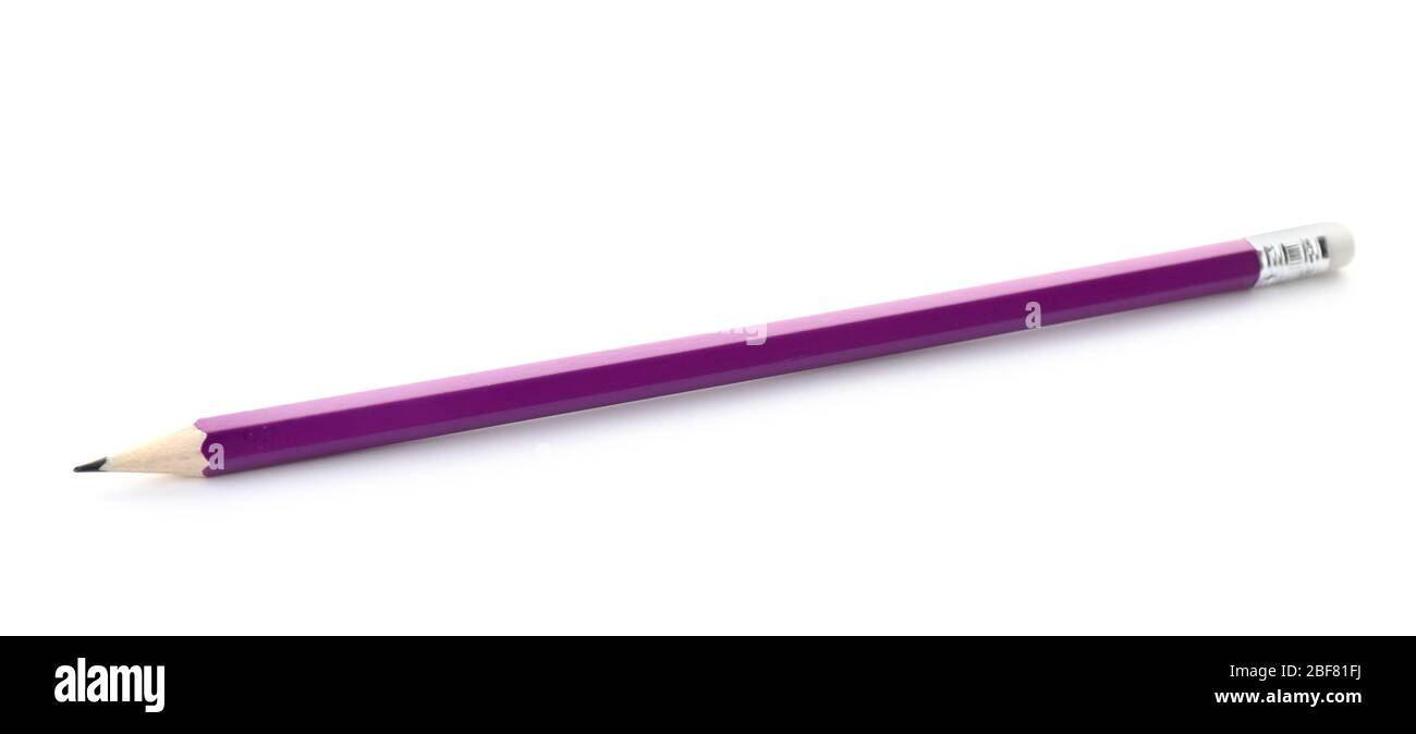 Ordinary pencil on white background Stock Photo - Alamy