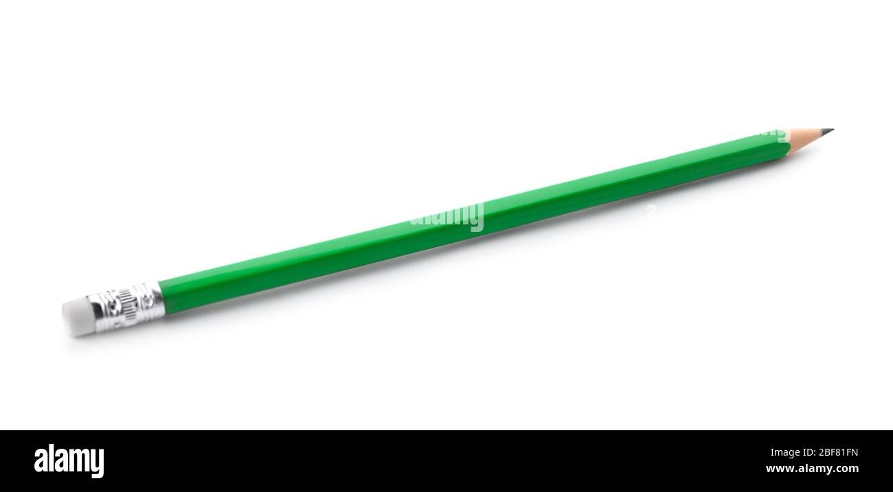 Ordinary pencil on white background Stock Photo - Alamy