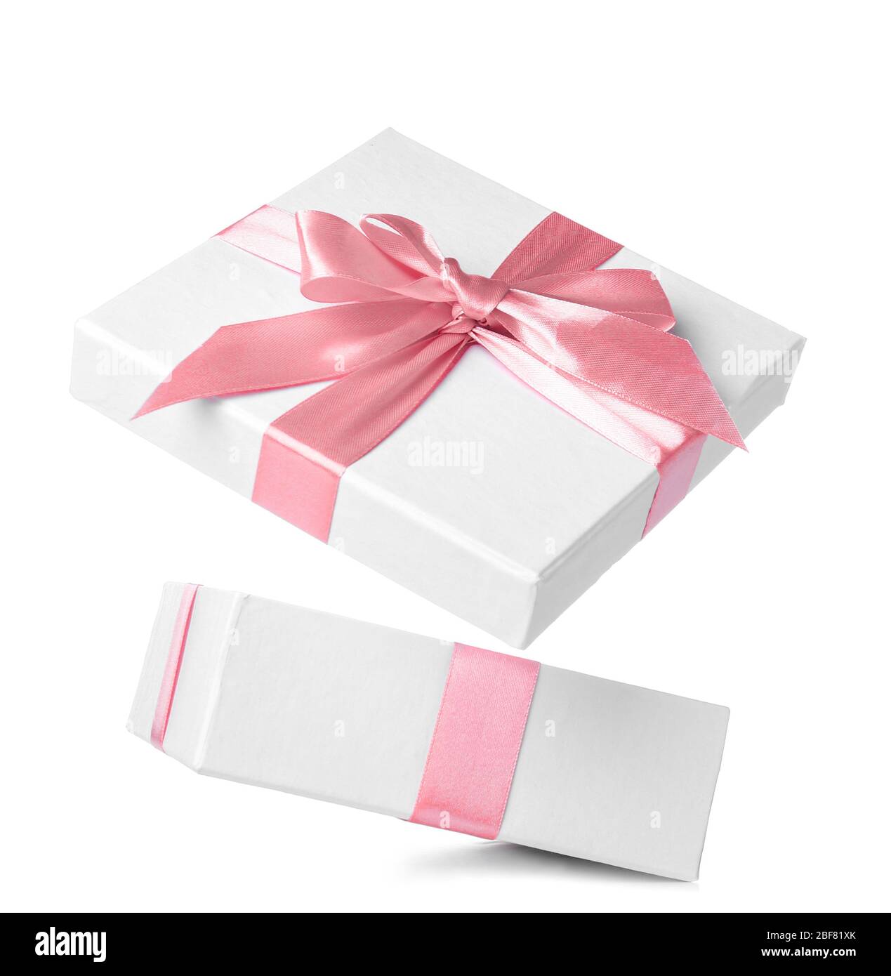 Beautiful open gift box on white background Stock Photo - Alamy
