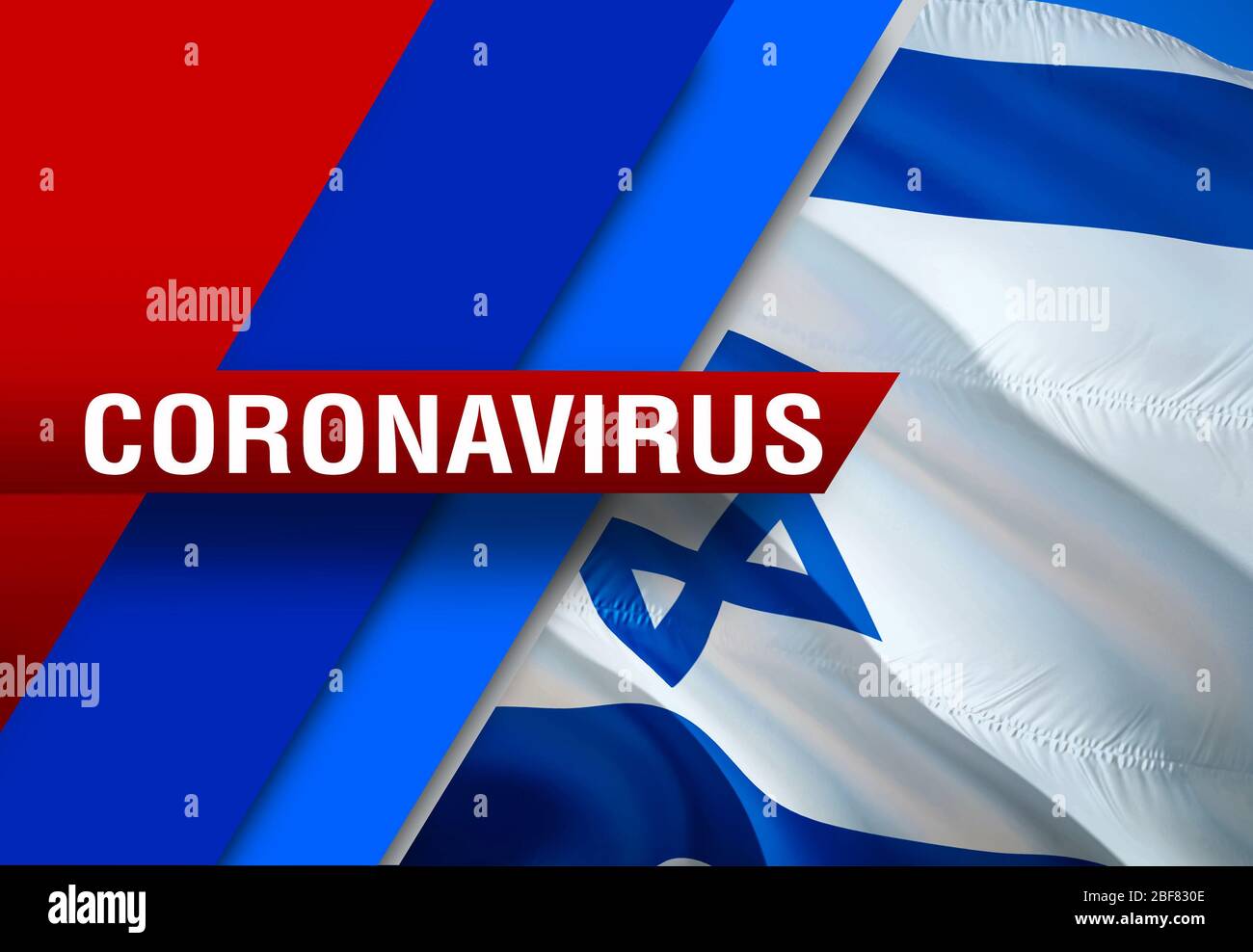 NEWS of coronavirus COVID-2019 on Israel country flag background ...
