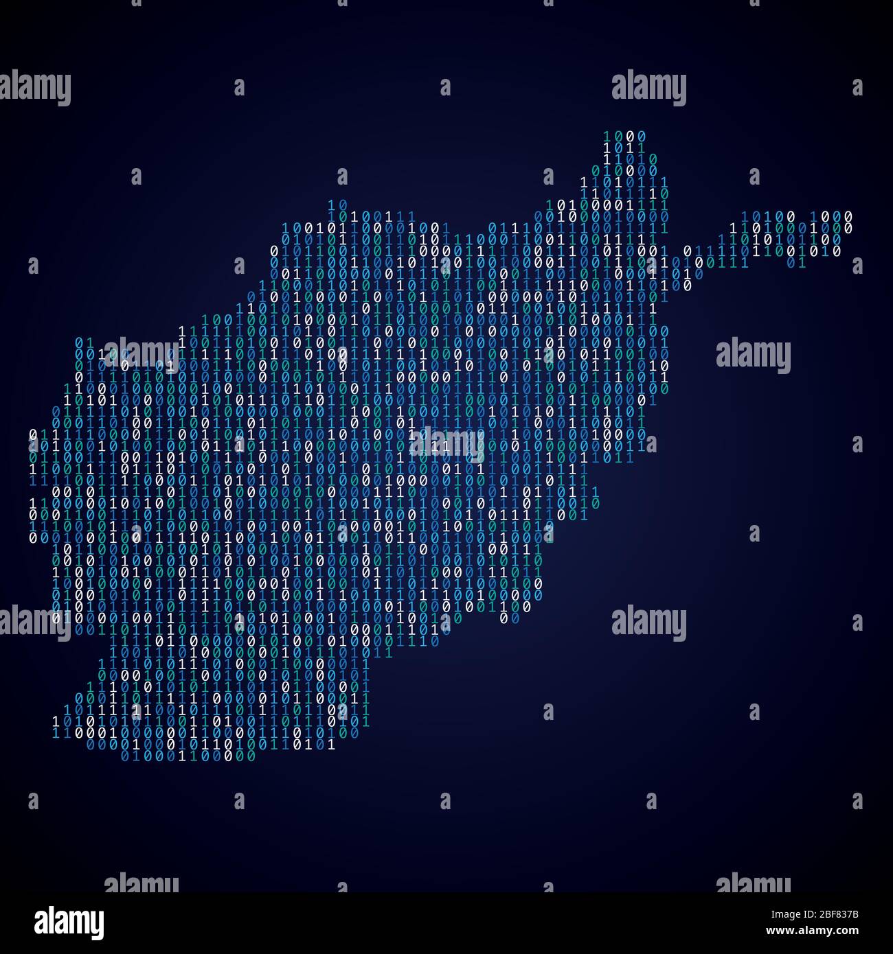 Afghanistan country map made from digital binary code Stock Vector ...