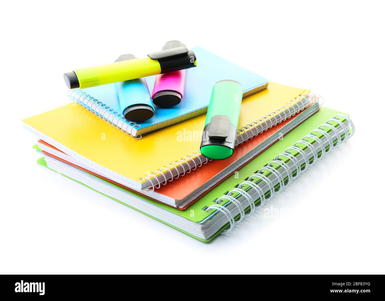 Set of school supplies on white background Stock Photo - Alamy