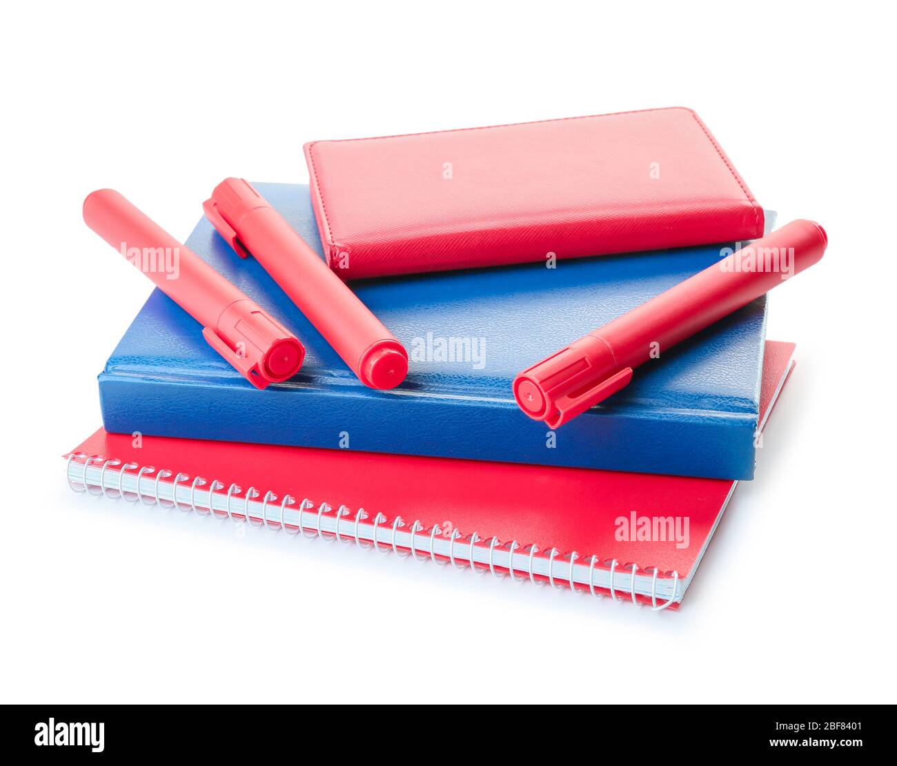 Set of school supplies on white background Stock Photo - Alamy