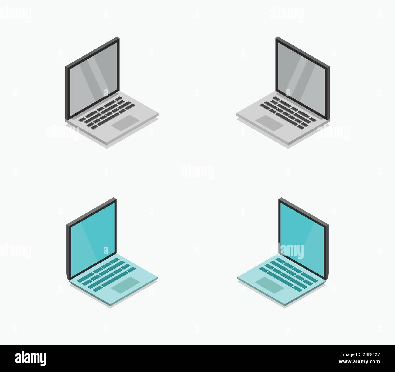 isometric laptop icon illustrated in vector on white background Stock ...
