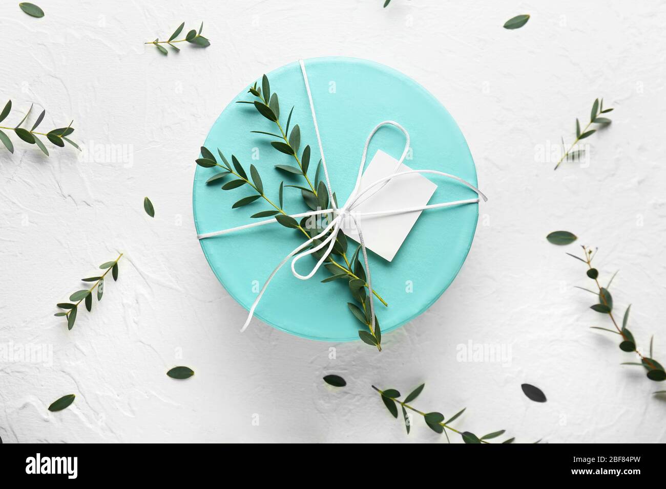Beautiful gift on white background Stock Photo - Alamy