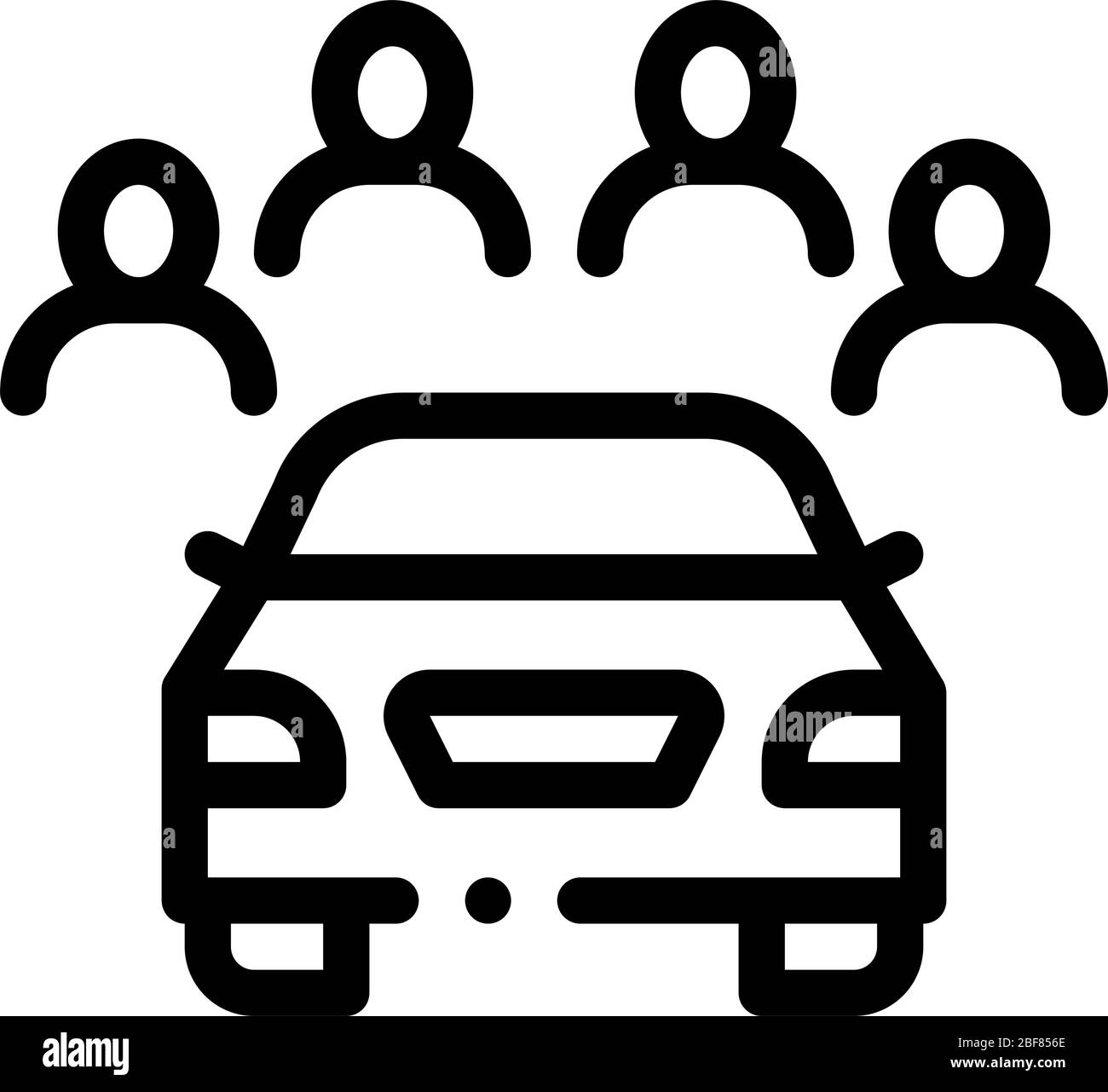 inspection of machine by group of people icon vector outline ...