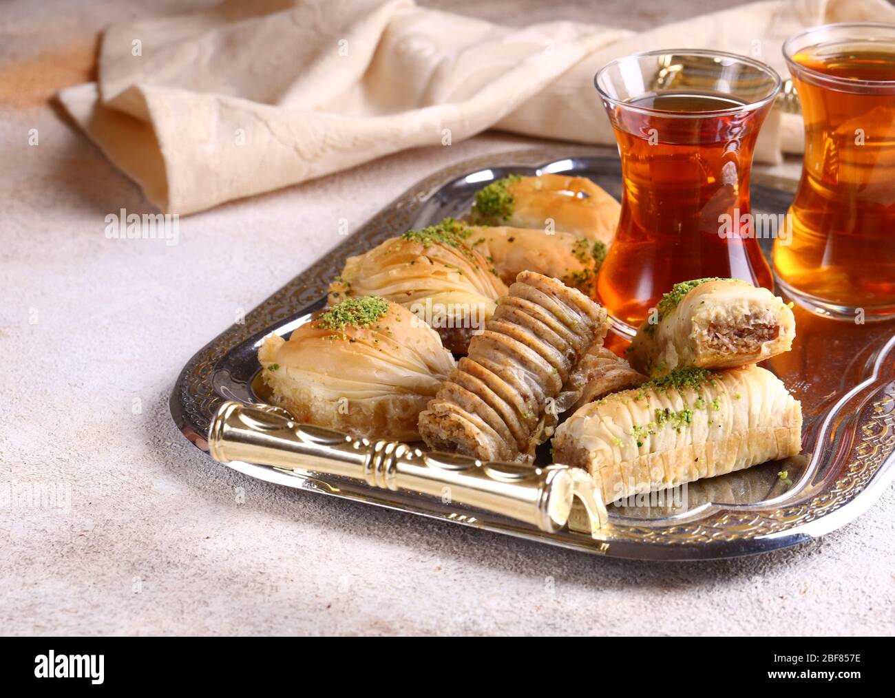 traditional turkish sweets baklava with nuts Stock Photo - Alamy