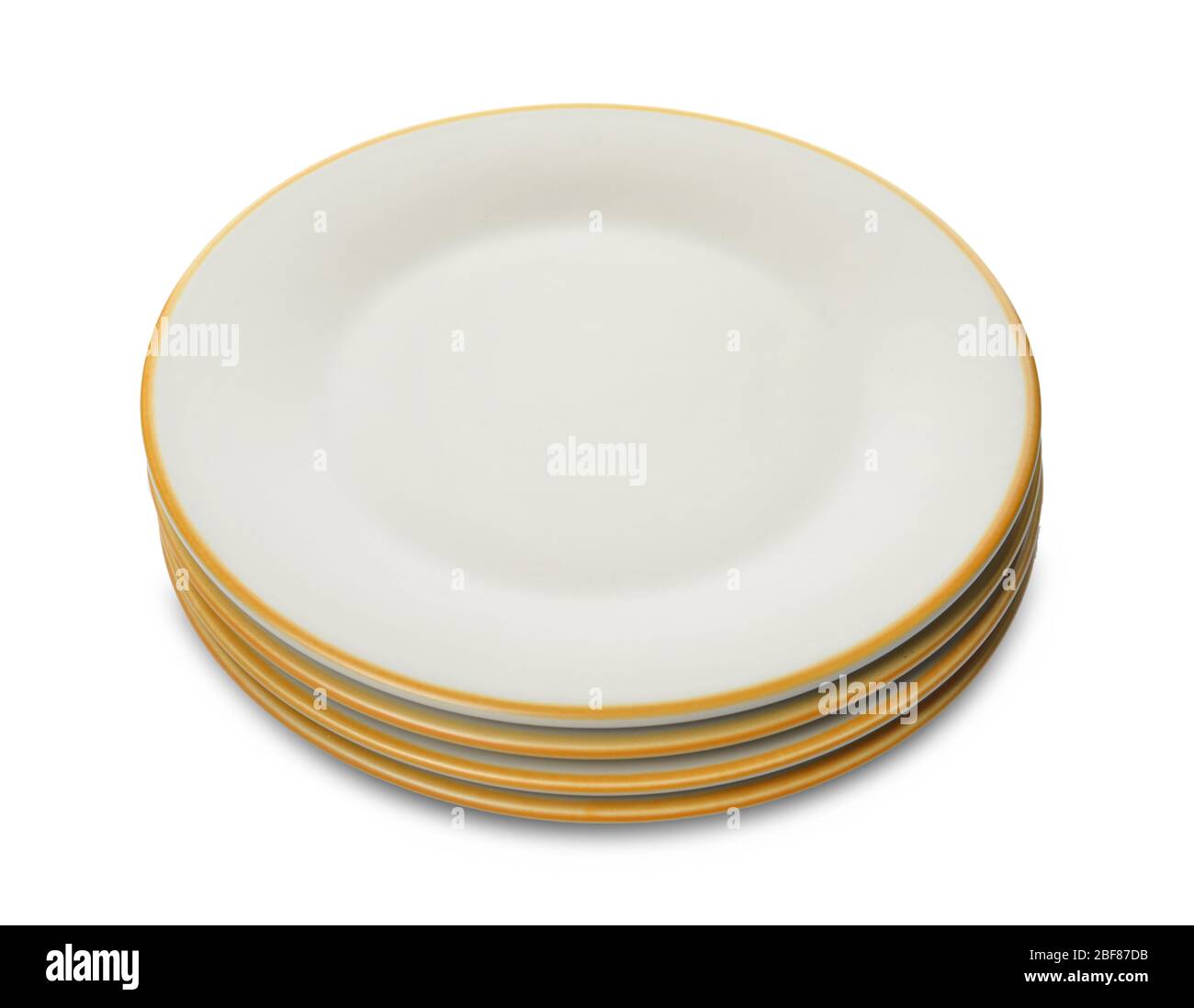 Empty plates on white background Stock Photo - Alamy
