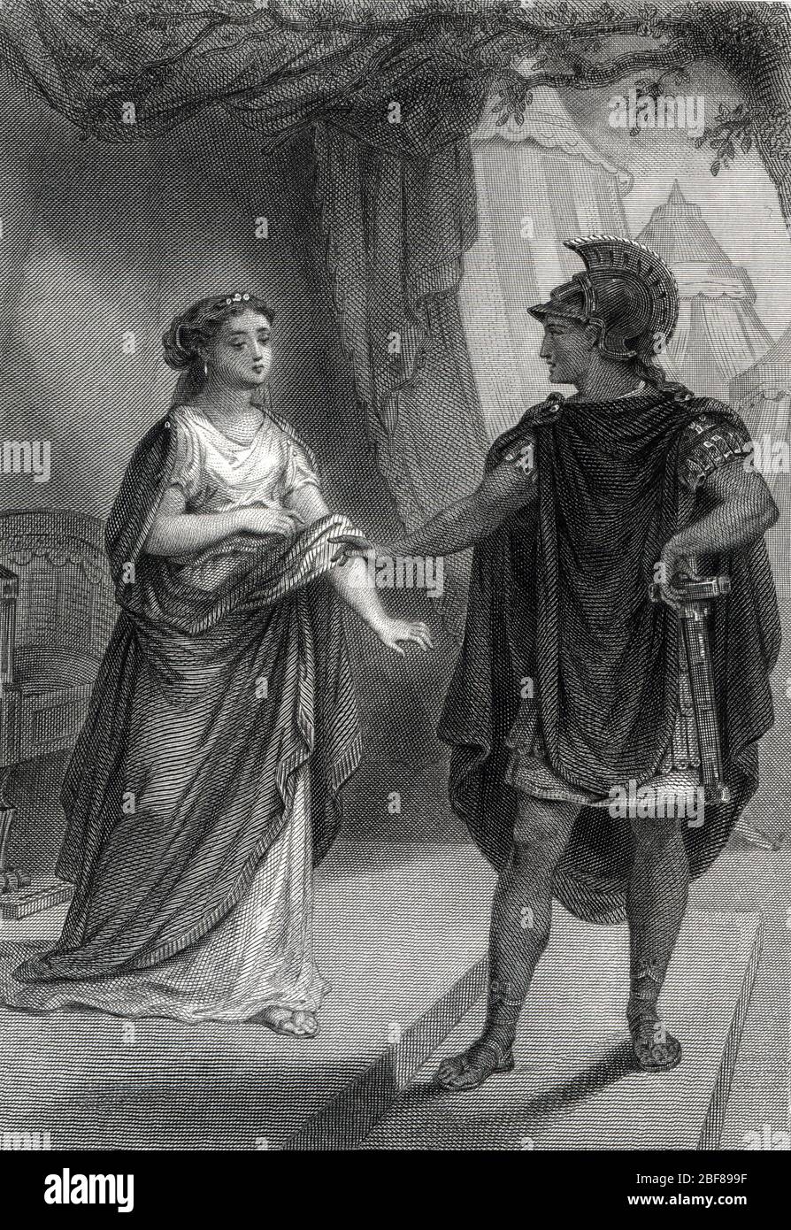 Scene tiree de la piece "Alexandre le grand" representant Alexandre le ...