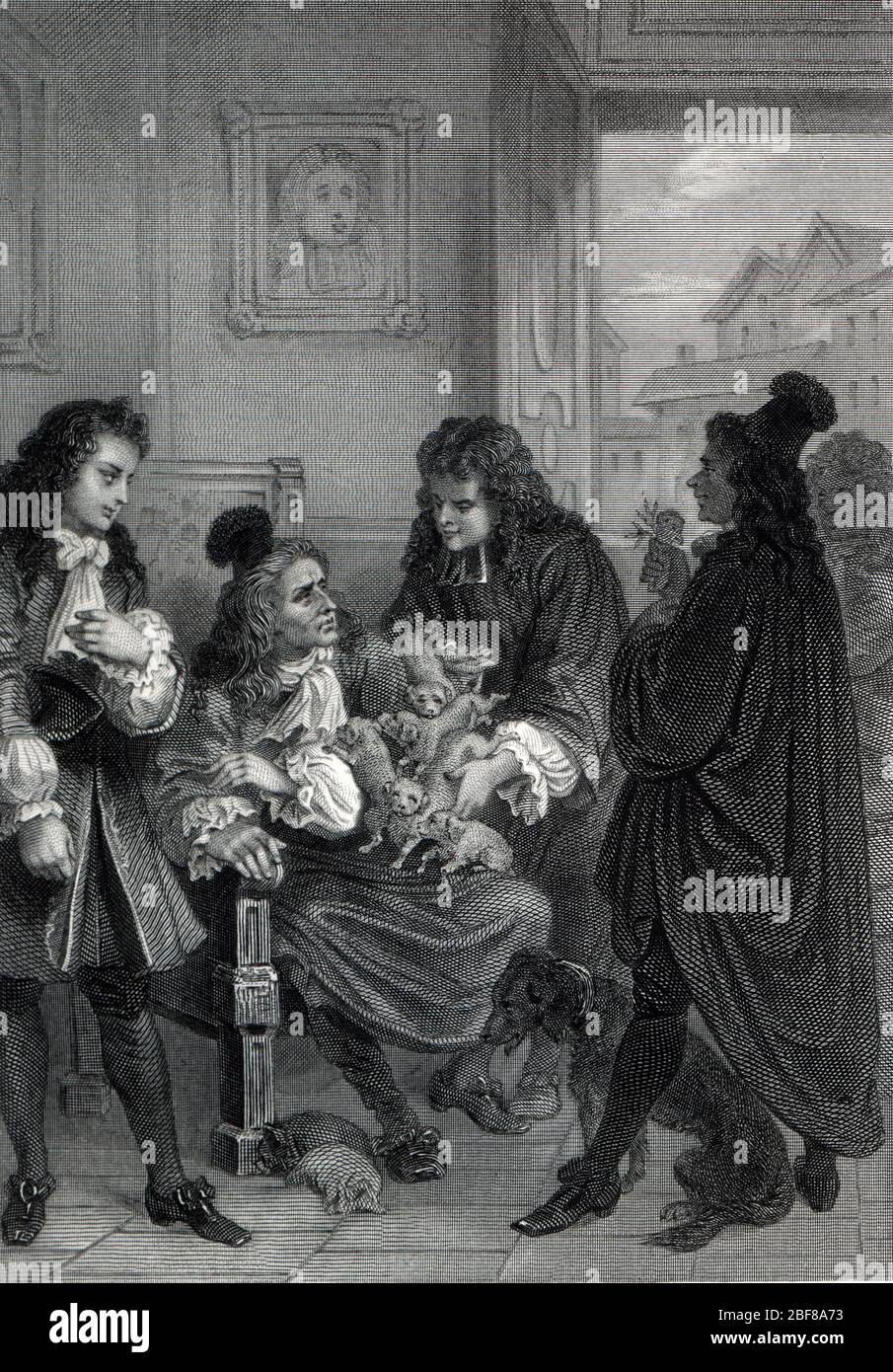 Illustration de la comedie "Les plaideurs", le proces du chien (Les ...