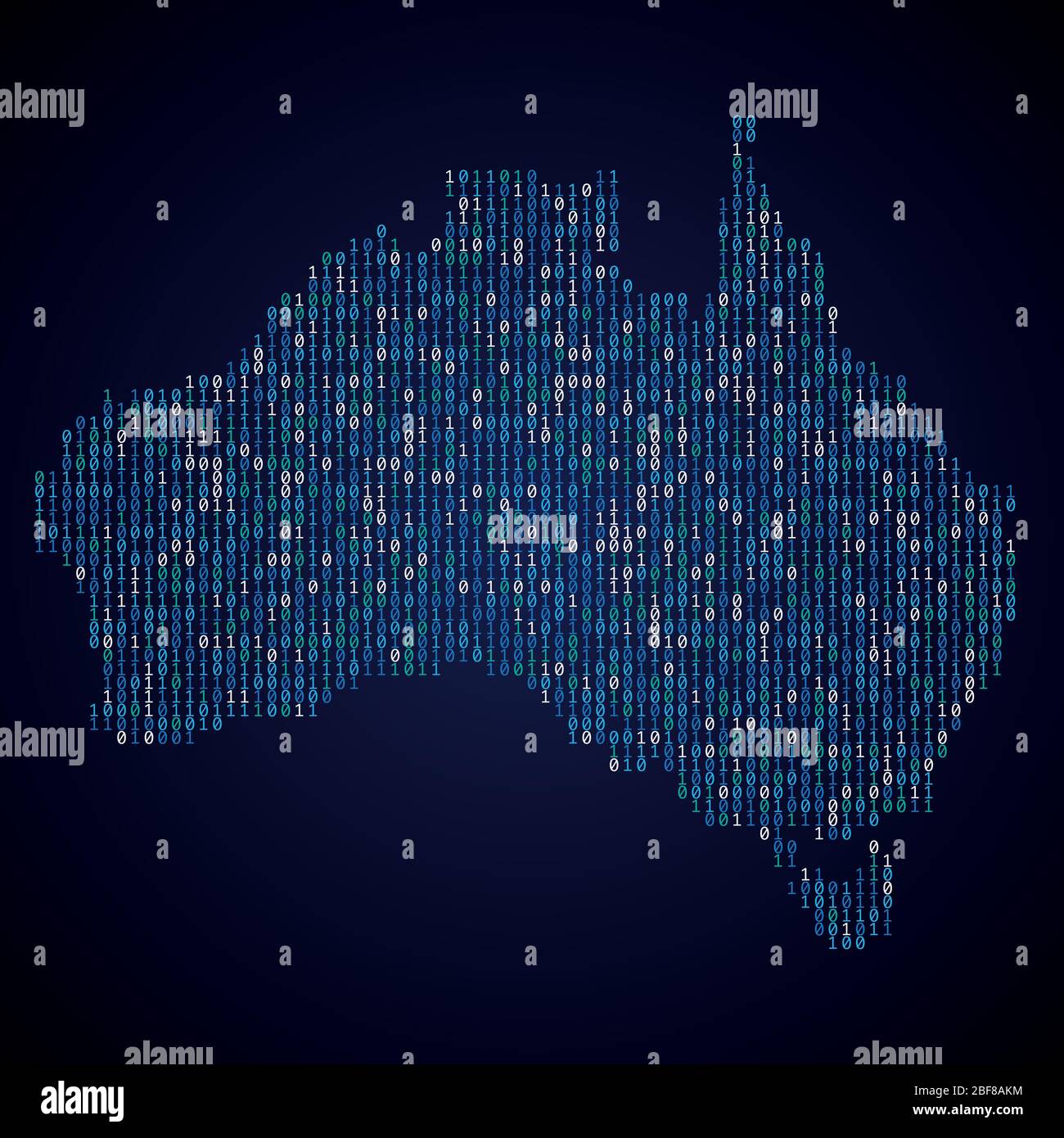 Australia country map made from digital binary code Stock Vector Image ...