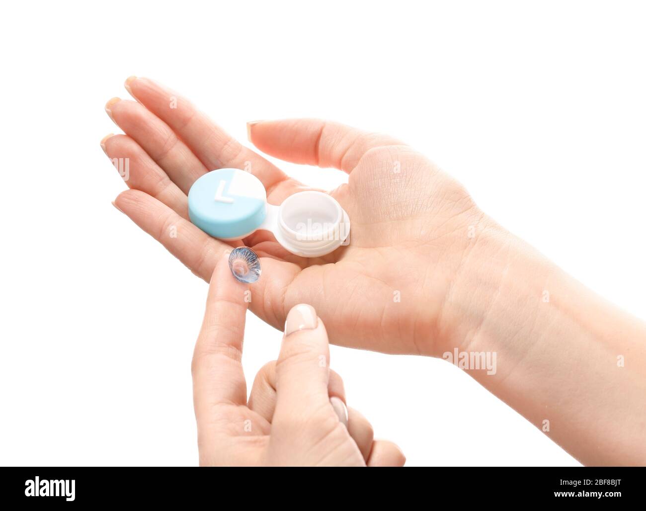 Female hands contact lenses hi-res stock photography and images - Alamy