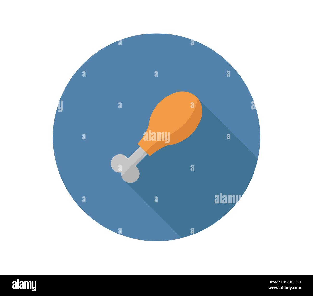 chicken leg icon illustrated in vector on white background Stock Vector ...