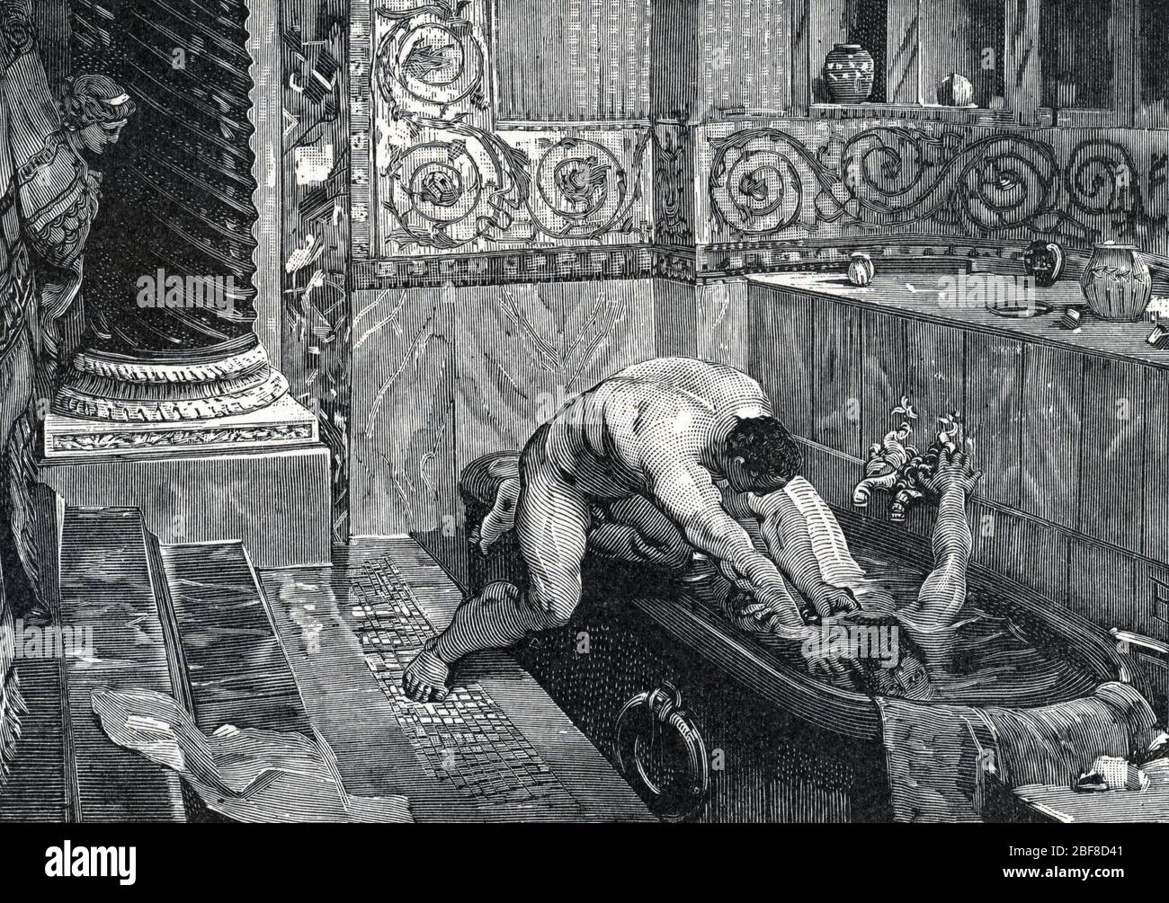 Antiquite romaine "l'empereur Commode (161-192) etrangle dans son bain ...