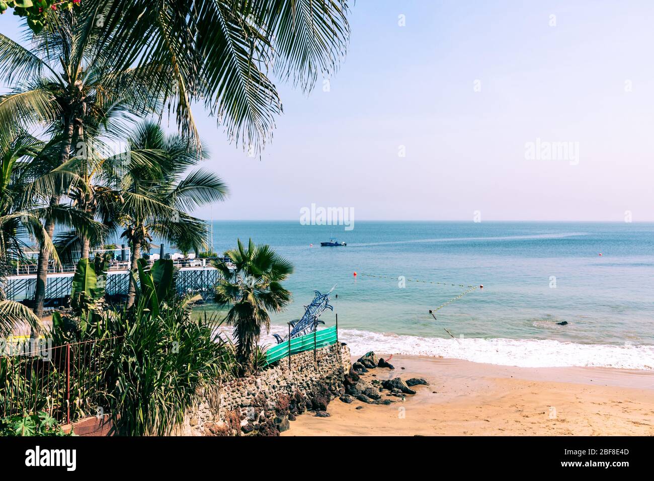 Dakar coastline, beach and vegetation. Dakar. Senegal. West Africa ...