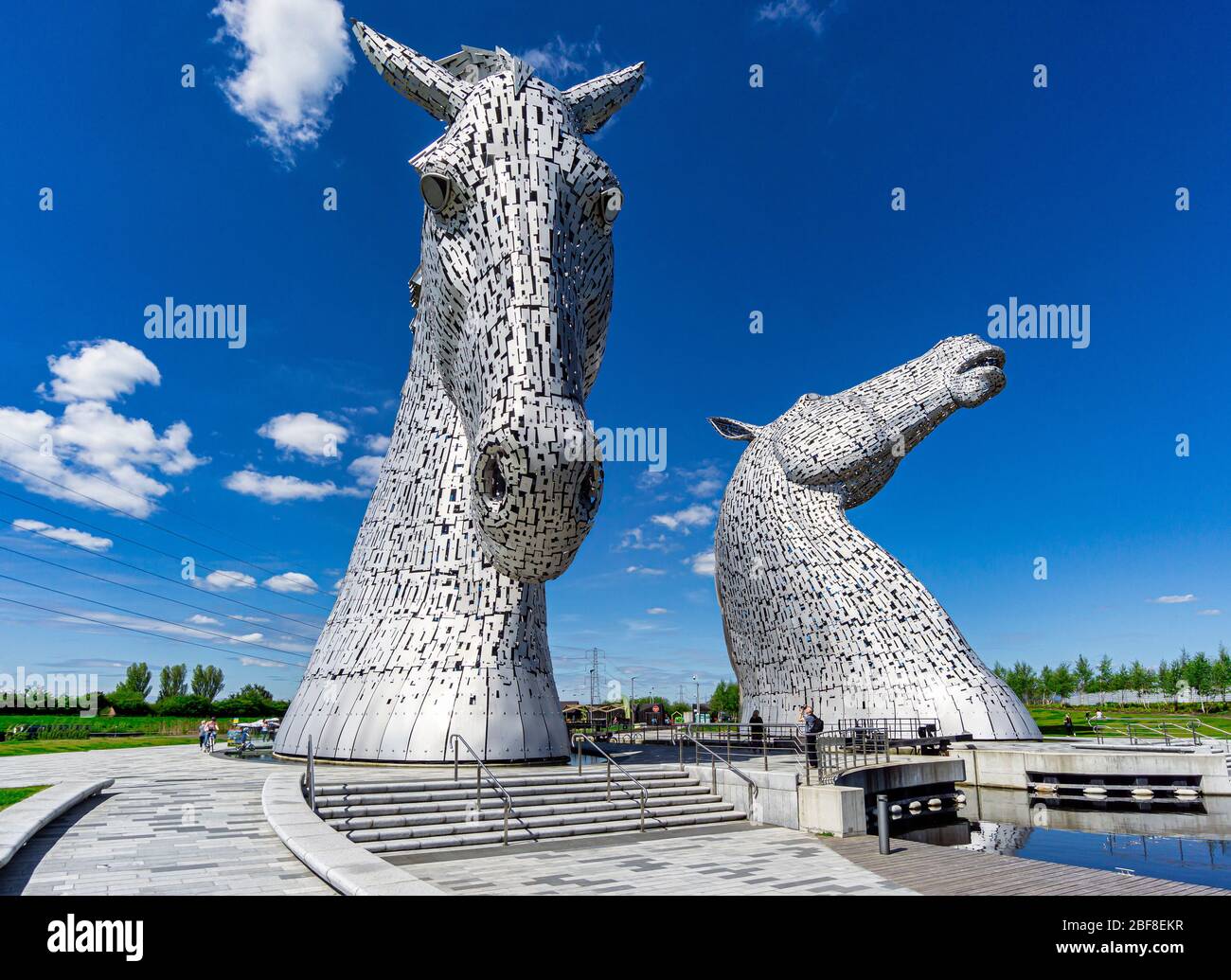 the Kelpies sited by the Forth & Clyde Canal at The Helix park in ...