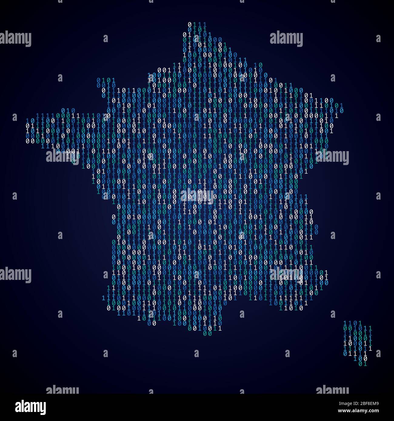France country map made from digital binary code Stock Vector Image ...