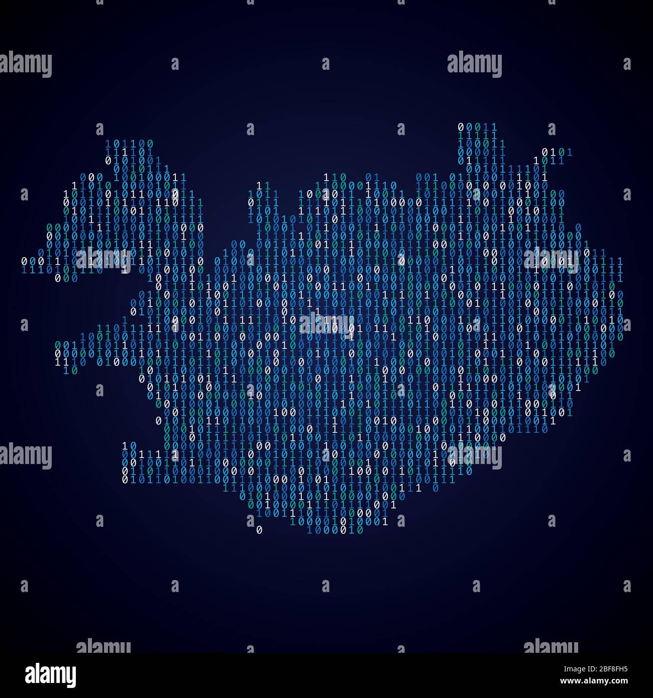 Iceland country map made from digital binary code Stock Vector Image ...