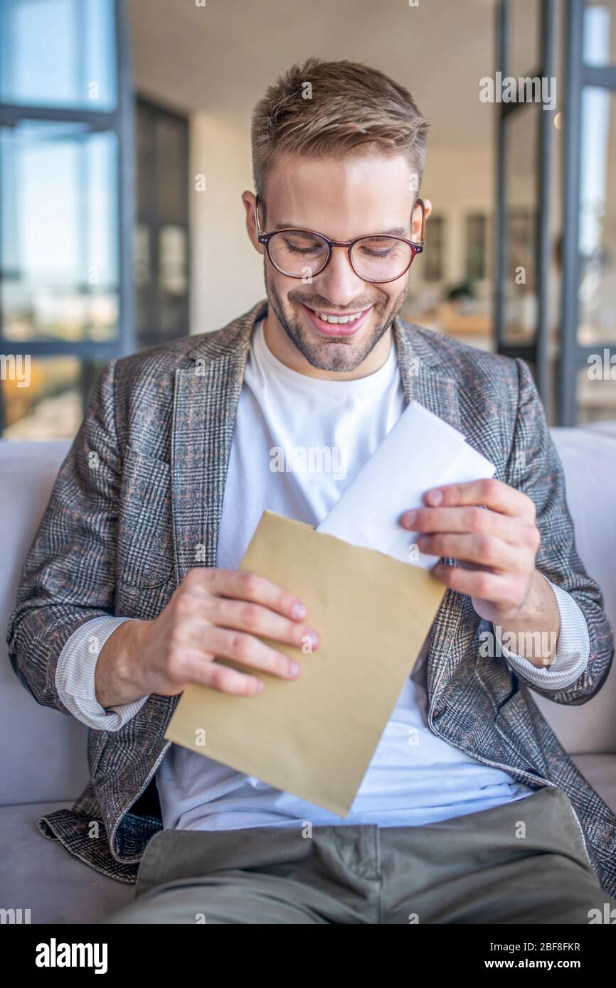 Caucasian male envelope hi-res stock photography and images - Alamy