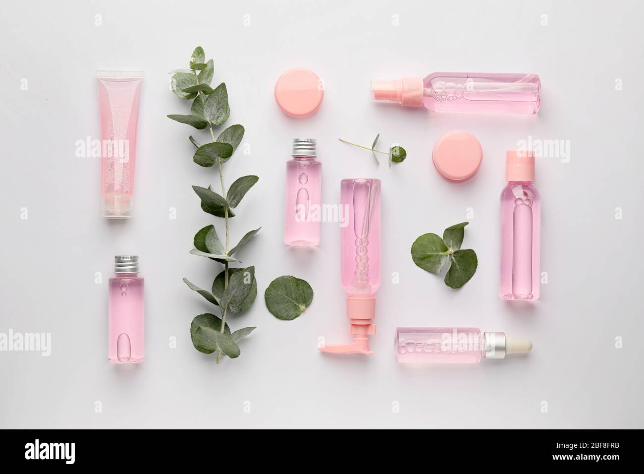 Different cosmetic products on white background Stock Photo - Alamy