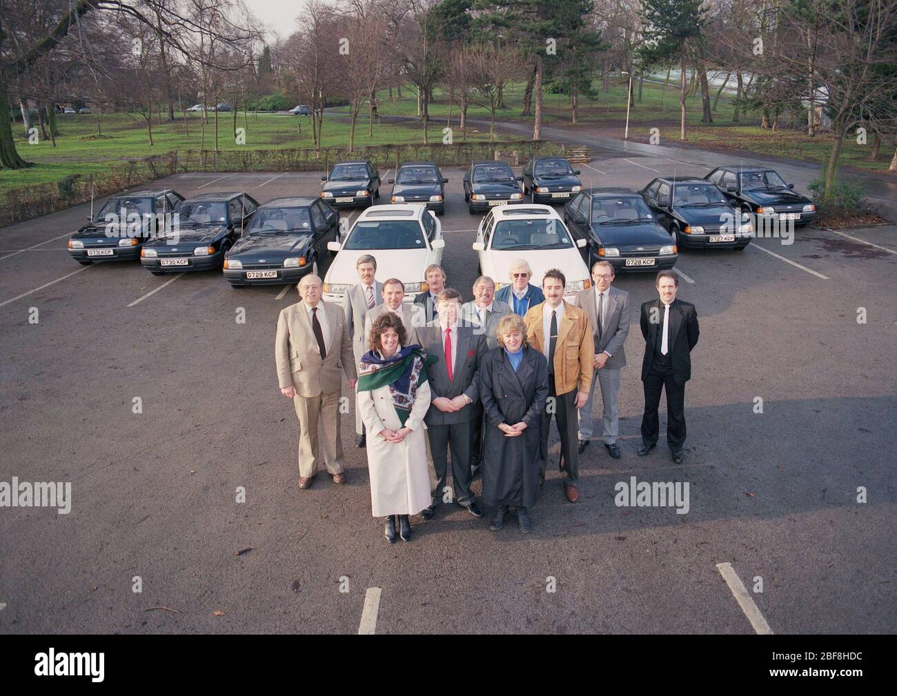1989, sales team with Ford Company cars, northern England, UK Stock ...