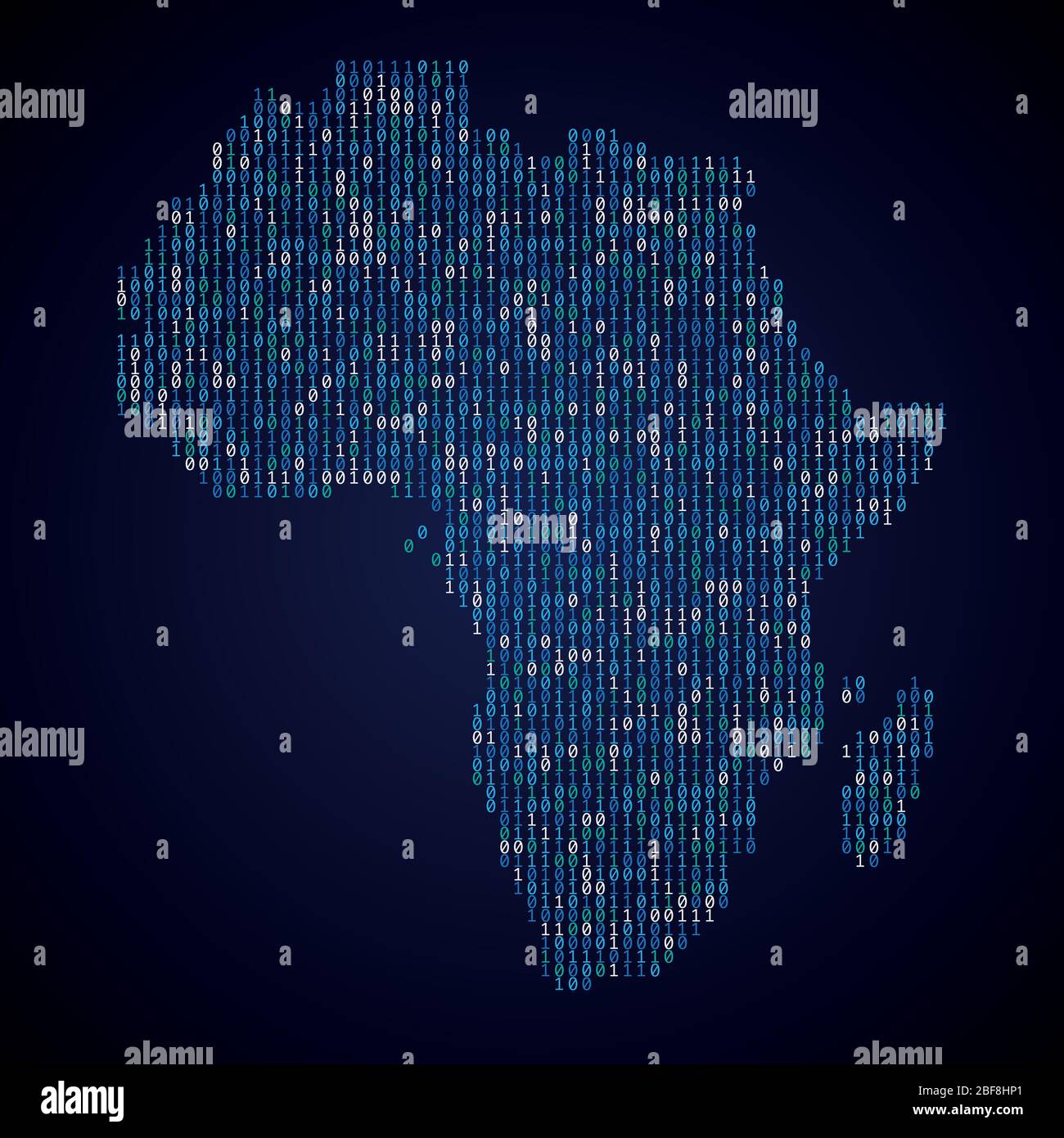 Africa country map made from digital binary code Stock Vector Image ...