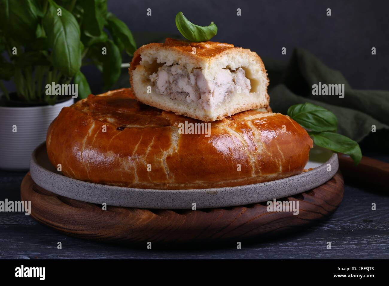 homemade meat pie for lunch Stock Photo - Alamy