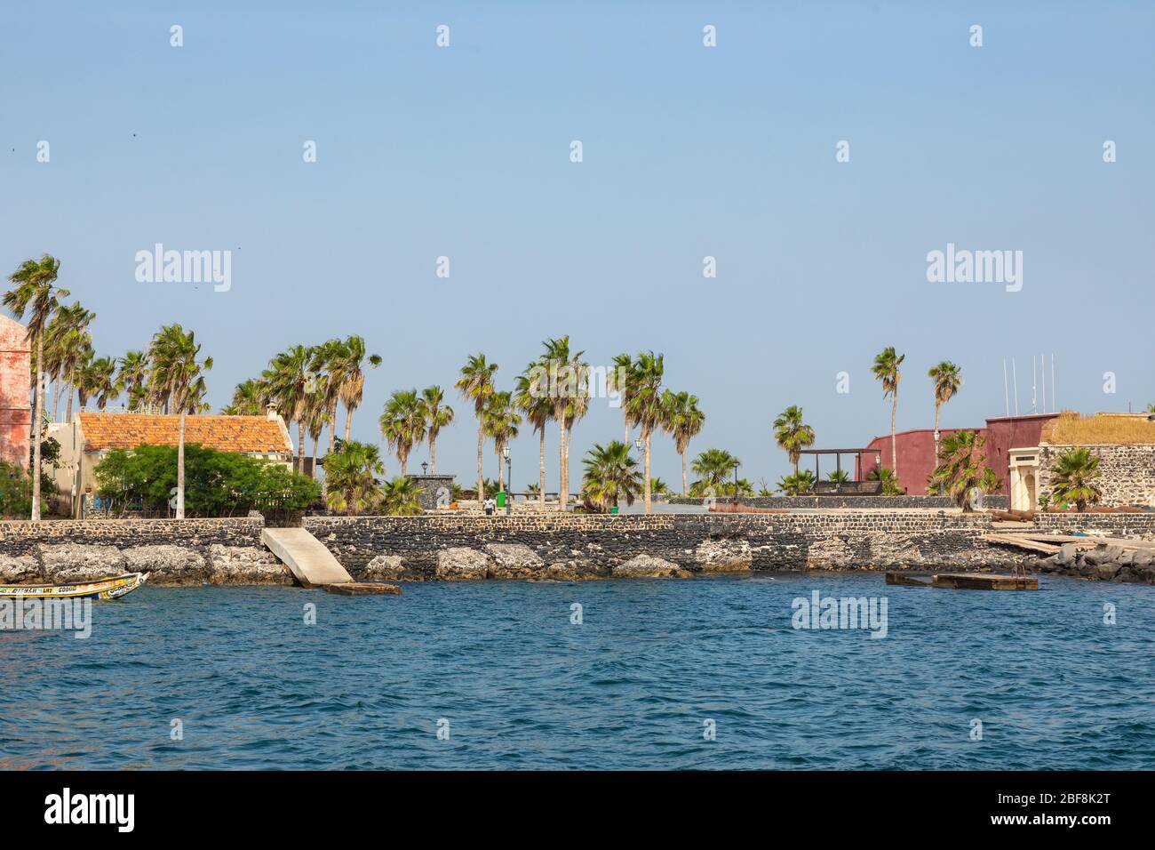 Traditional architecture at Goree island, Dakar, Senegal. West Africa ...