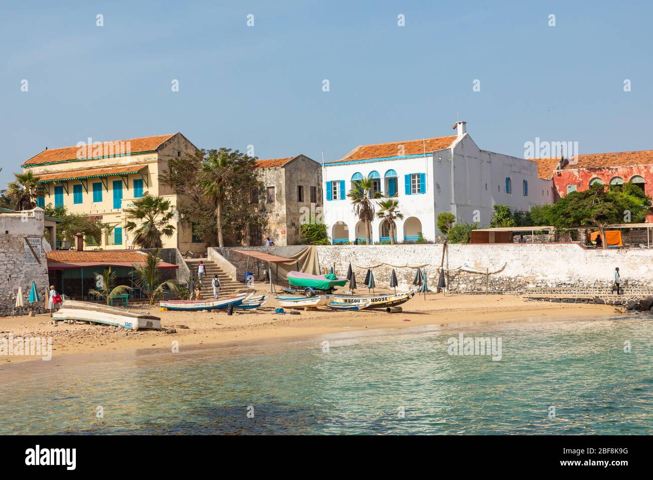 Traditional architecture at Goree island, Dakar, Senegal. West Africa ...