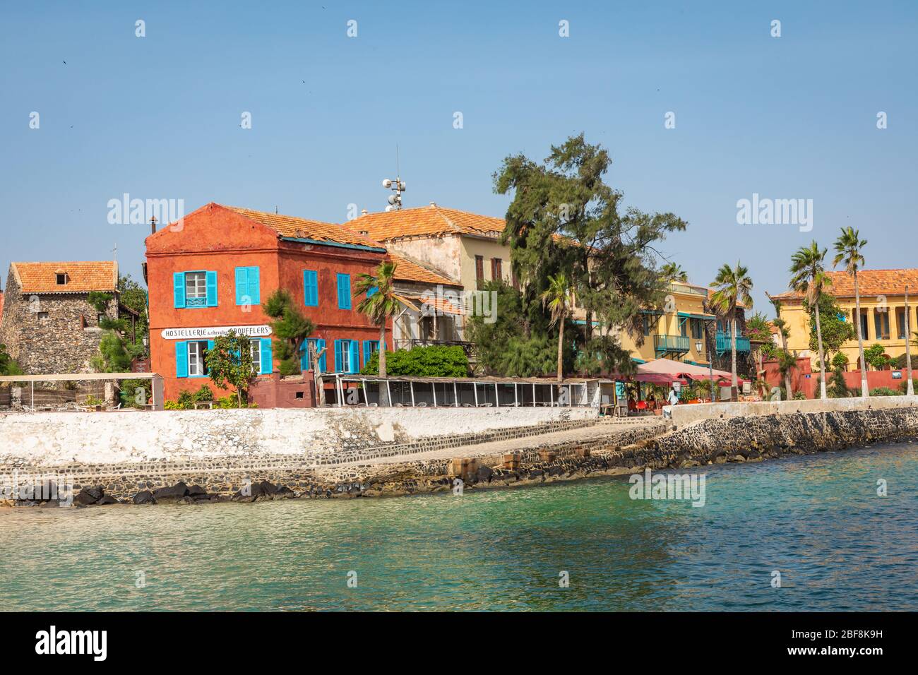 Traditional architecture at Goree island, Dakar, Senegal. West Africa ...