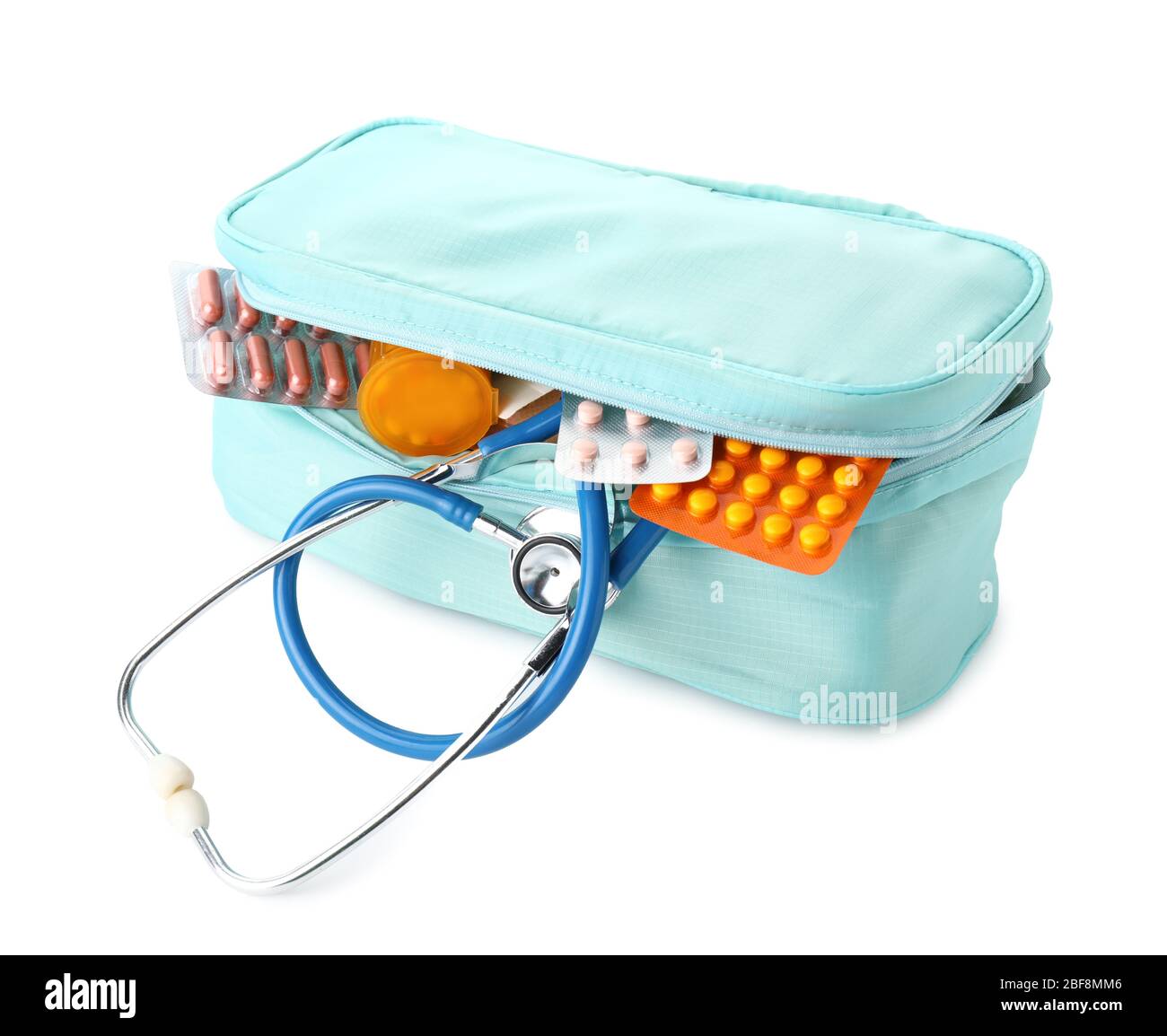 First aid kit on white background Stock Photo - Alamy