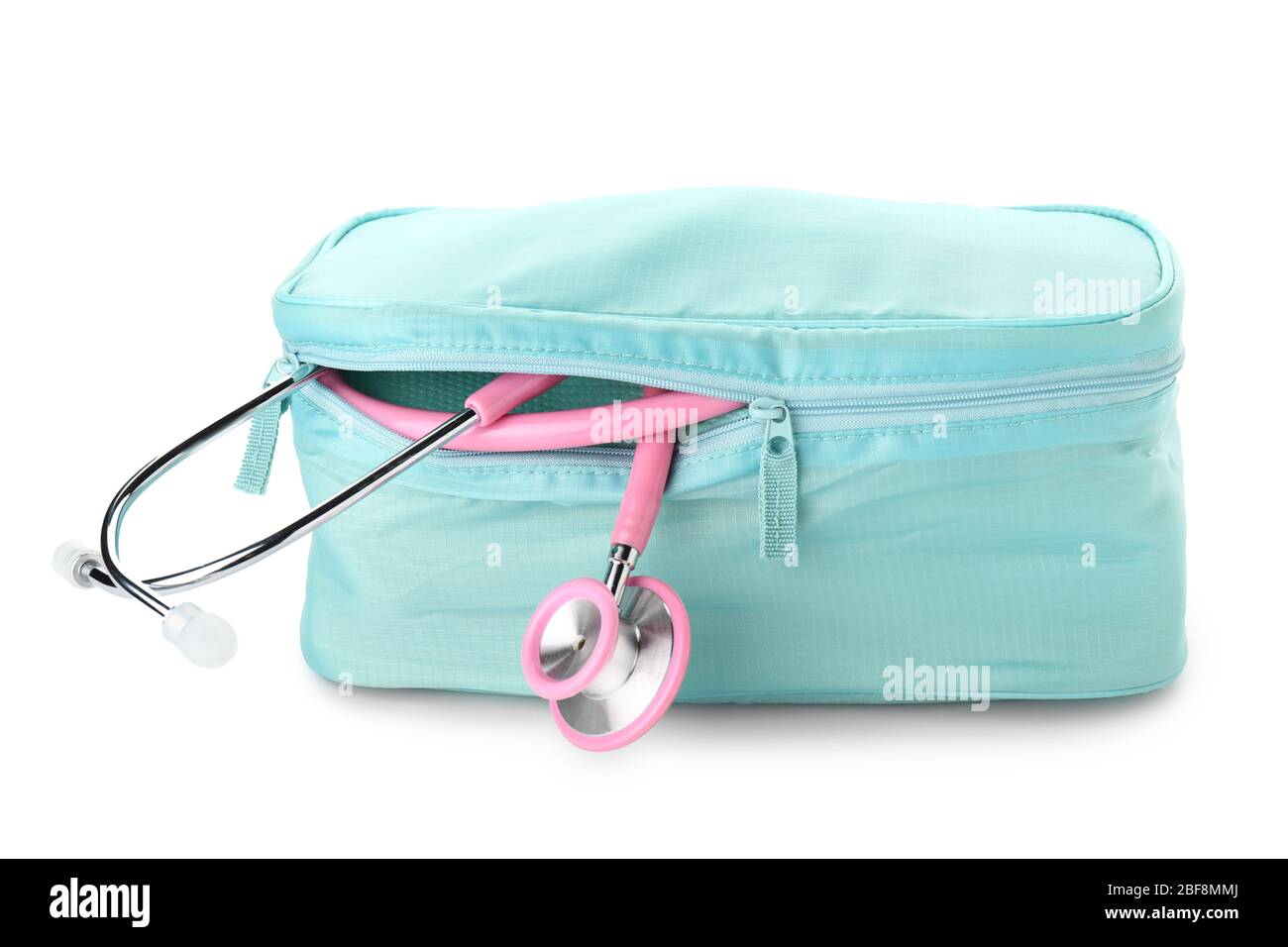 Stethoscope with bag on white background Stock Photo - Alamy