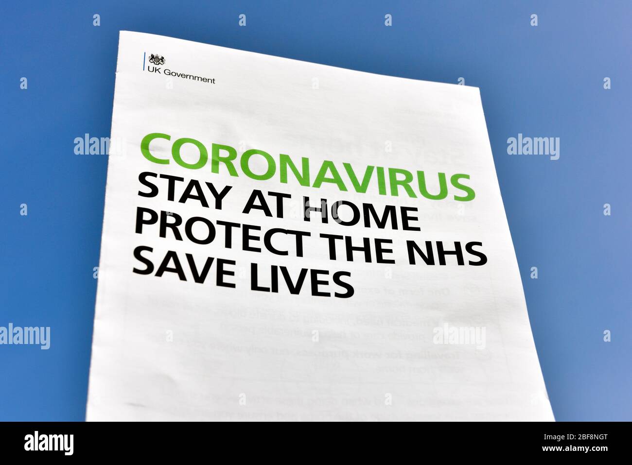 coronavirus,covid-19 Government public information leaflet Stock Photo ...