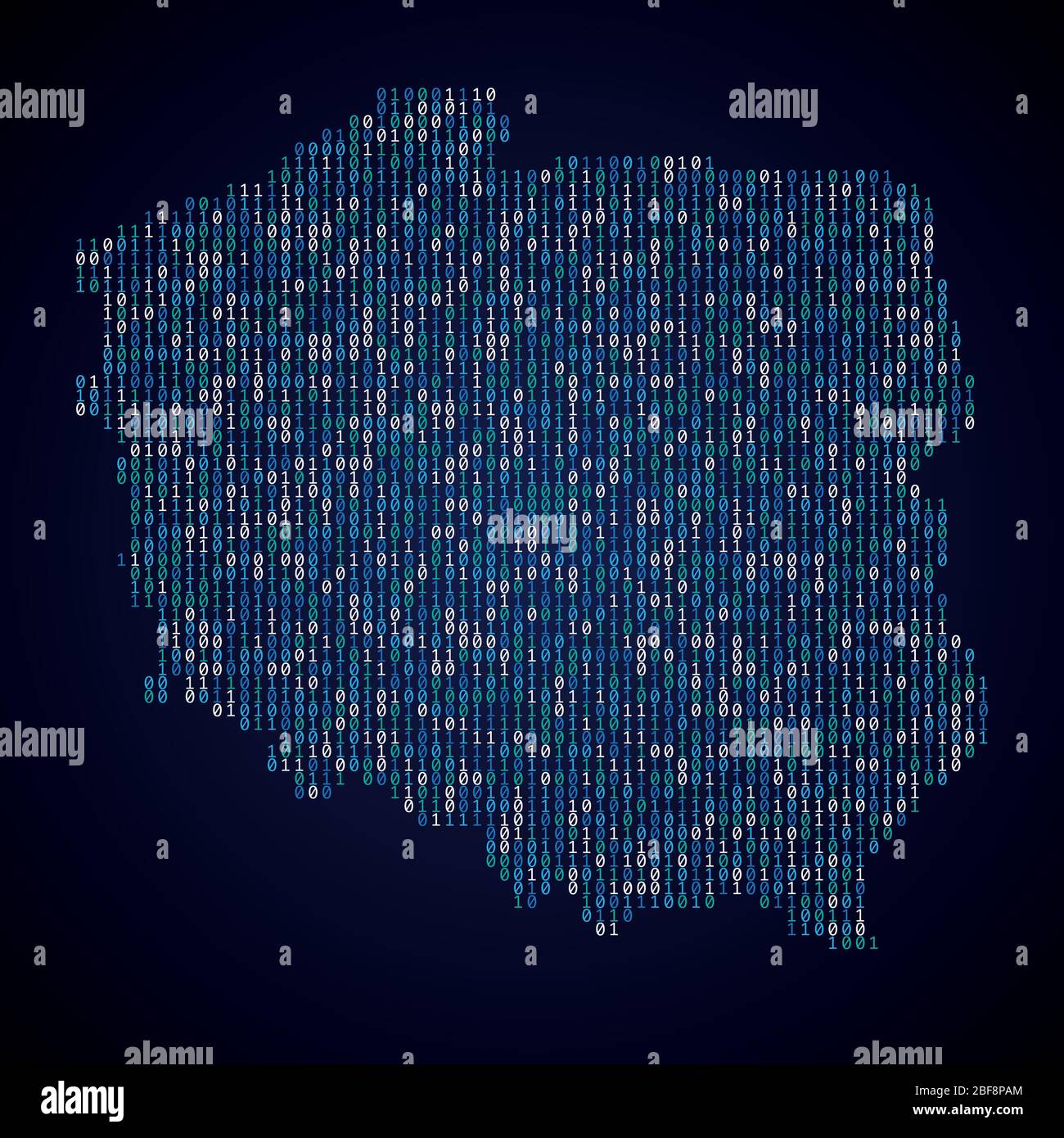 Poland country map made from digital binary code Stock Vector Image ...