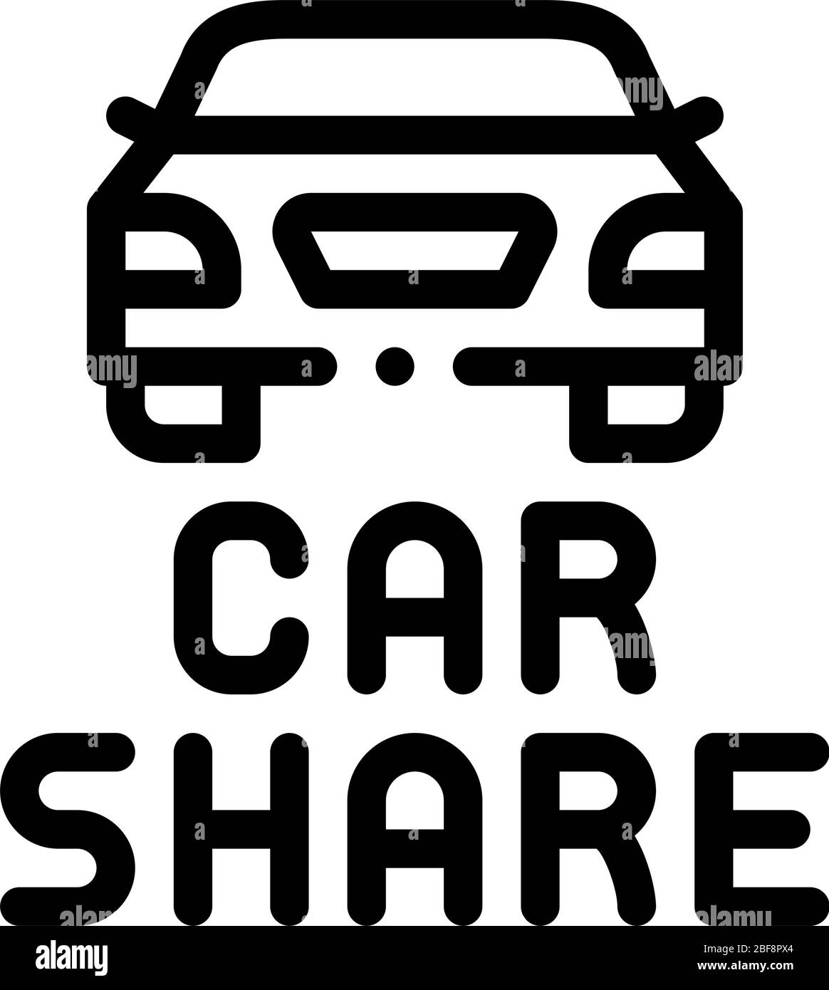 car share icon vector outline illustration Stock Vector Image & Art - Alamy