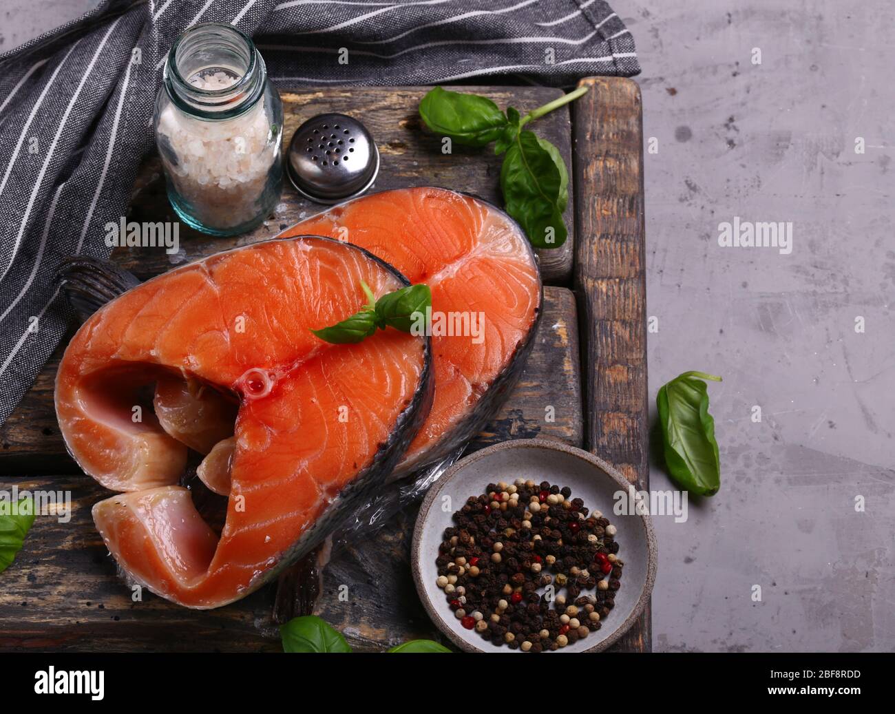 fresh raw red salmon fish for healthy eating Stock Photo - Alamy