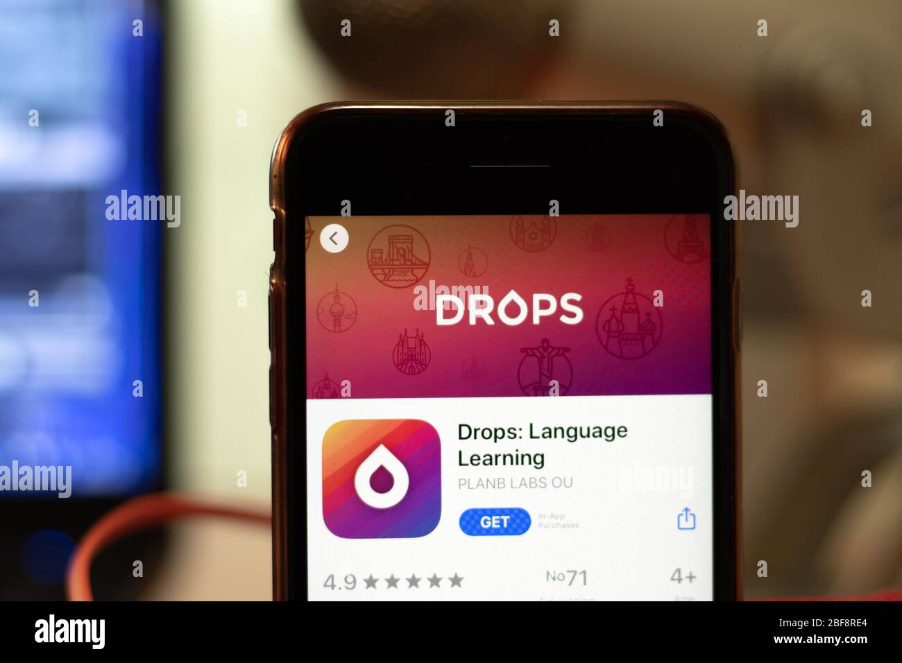 Los Angeles, California, USA - 16 April 2020: Drops Language Learning ...