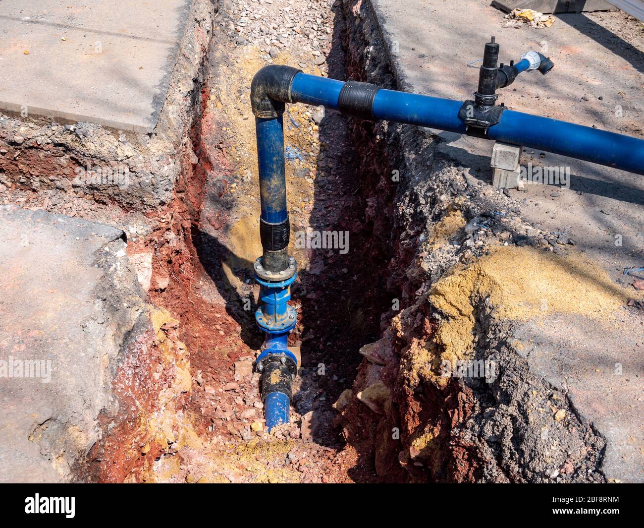 Water pipe civil engineering water pipe rupture Stock Photo - Alamy