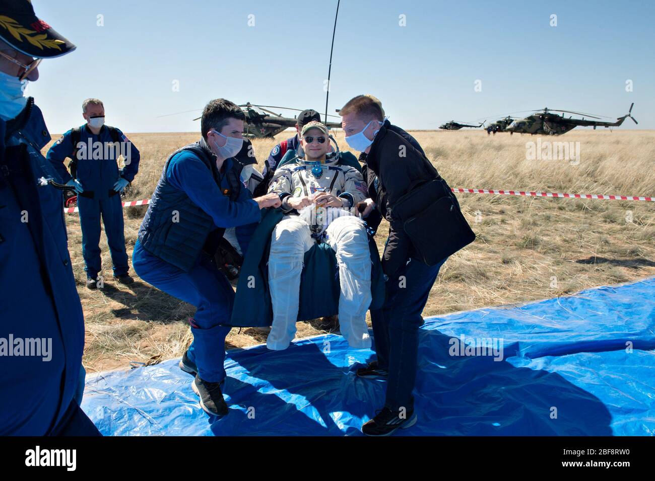 Zhezkazgan, Kazakhstan. 17th Apr, 2020. Expedition 62 crew member ...