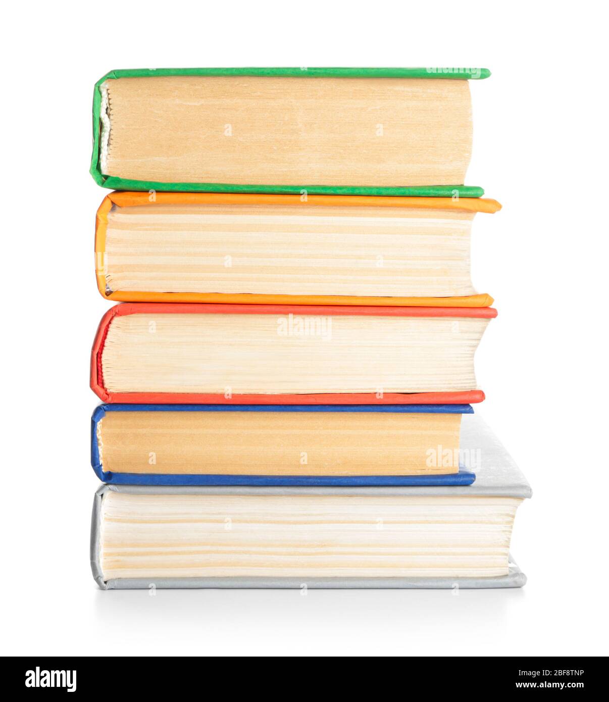 Many books on white background Stock Photo - Alamy