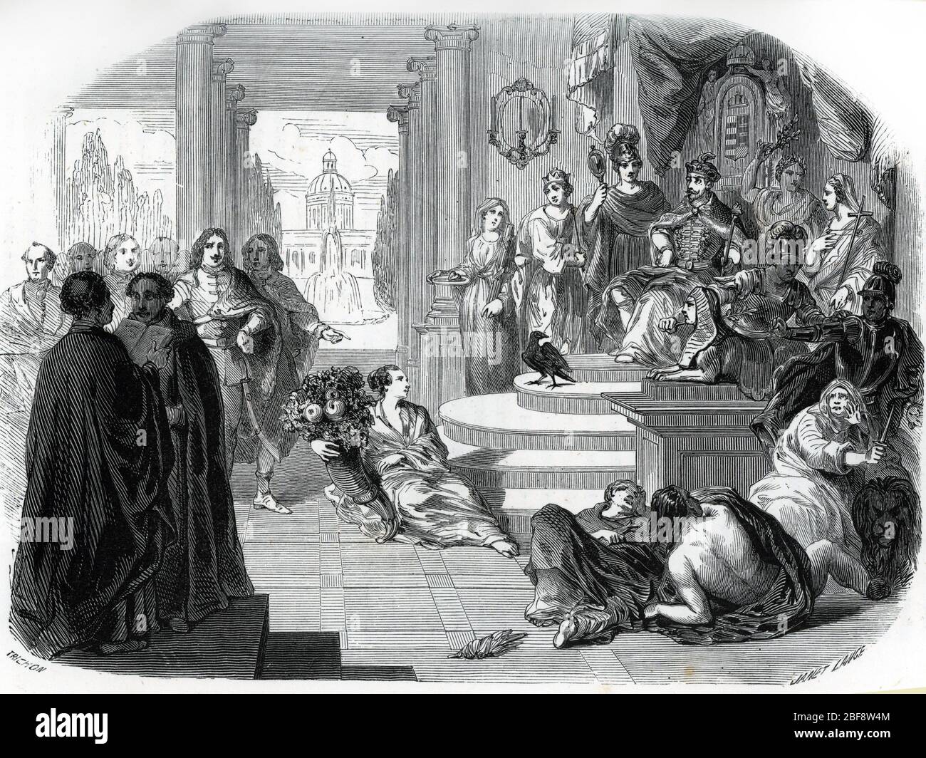 La cour allegorique du roi de Hongrie Mathias (ou Matthias) Corvin Ier ...