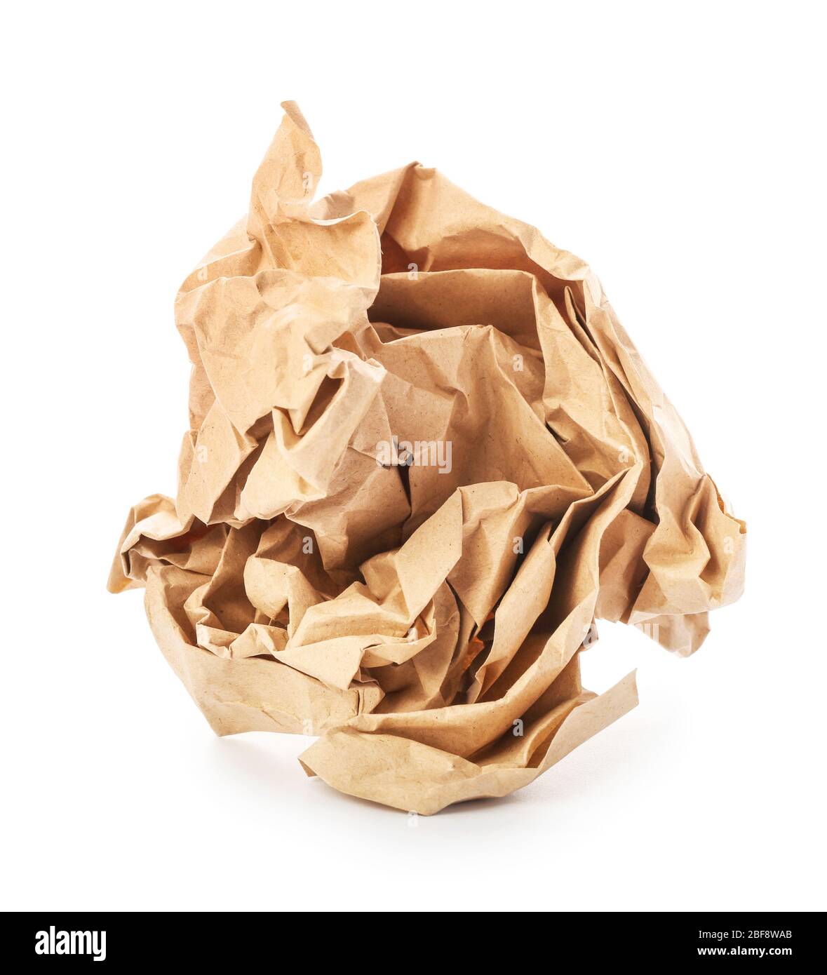 Crumpled paper on white background. Recycling concept Stock Photo - Alamy