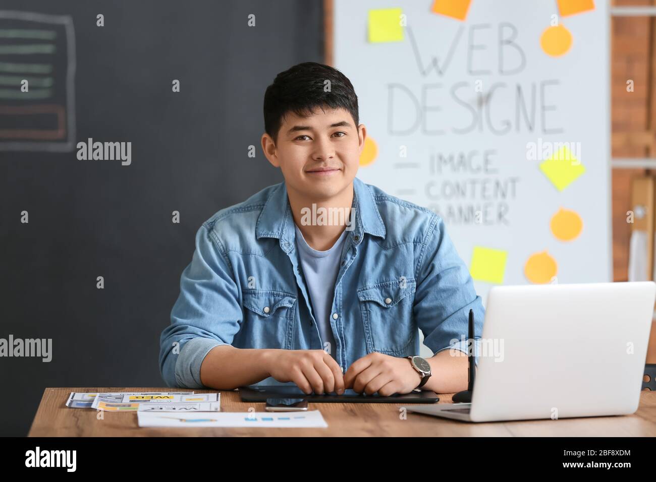 Portrait male designer digital table hi-res stock photography and ...