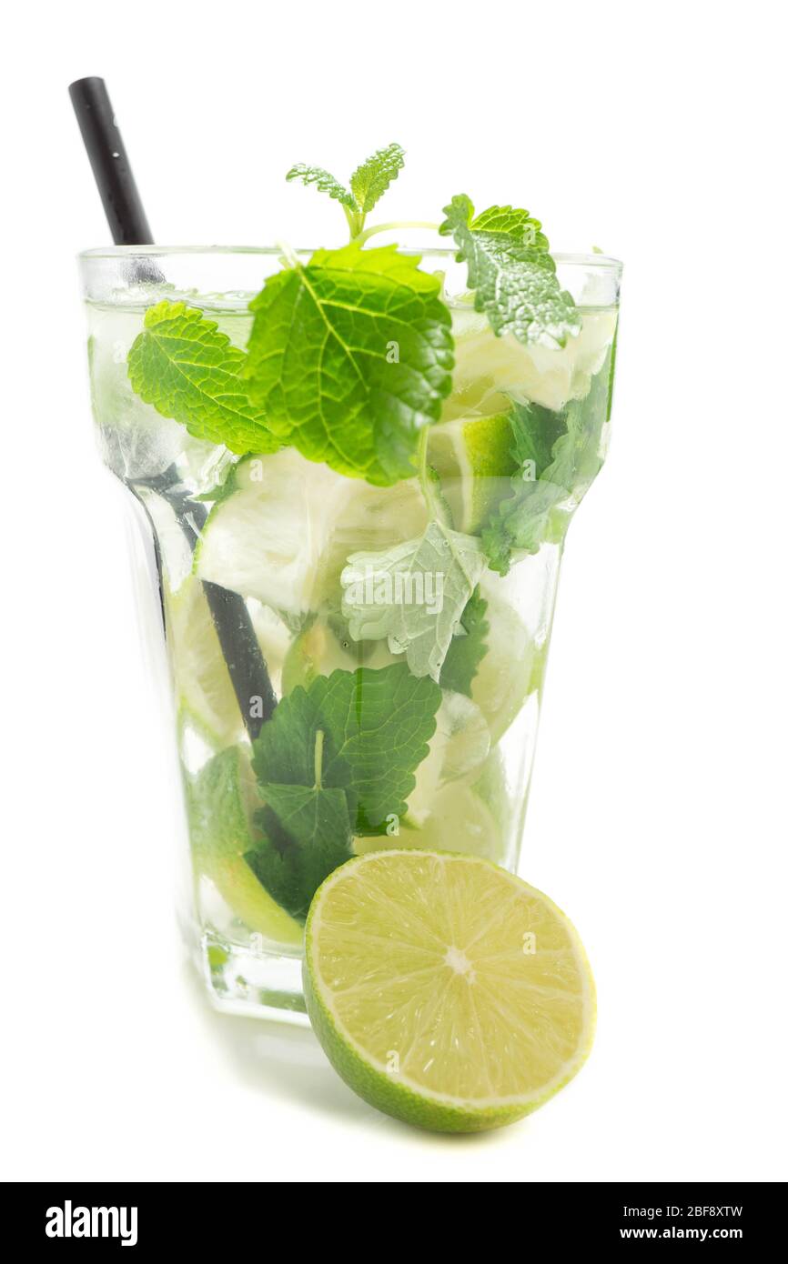 mojito cocktail isolated on white background Stock Photo - Alamy