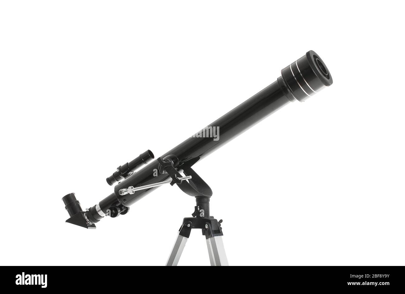 Modern telescope on white background Stock Photo - Alamy