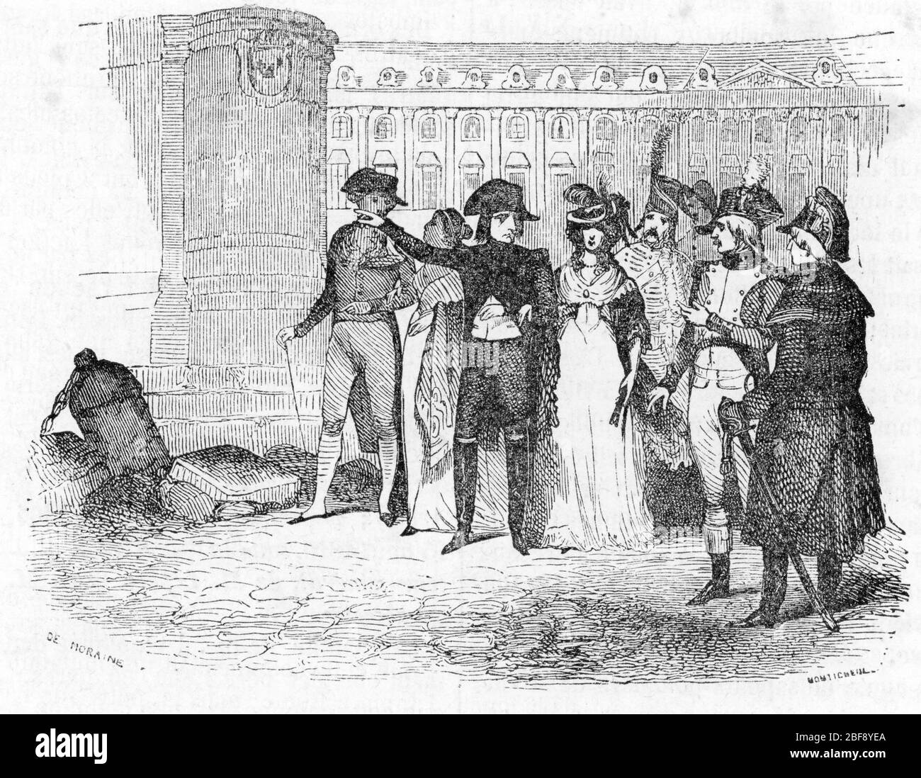 "L'empereur Napoleon Ier sur la place Vendome a Paris lors des travaux ...