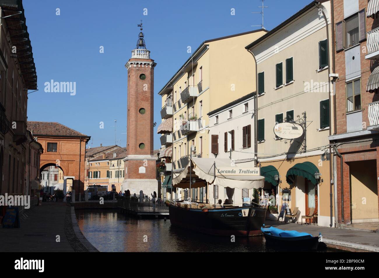 Comacchio, Italy - September 12, 2015: Glimpse of the historic center ...
