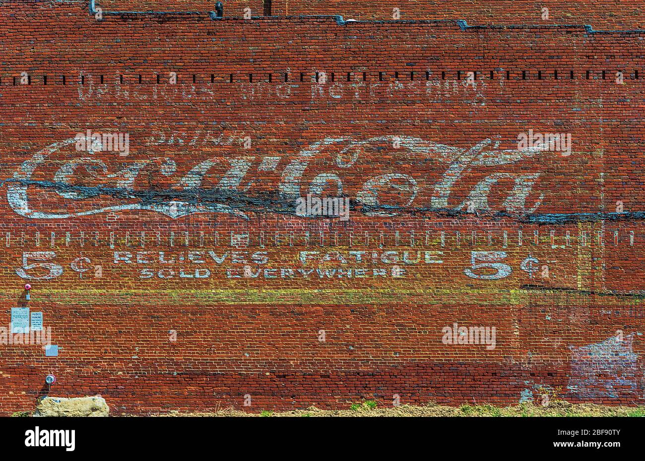 Johnson City, Tennessee - April 5, 2020: An old Coca-Cola advertizement ...